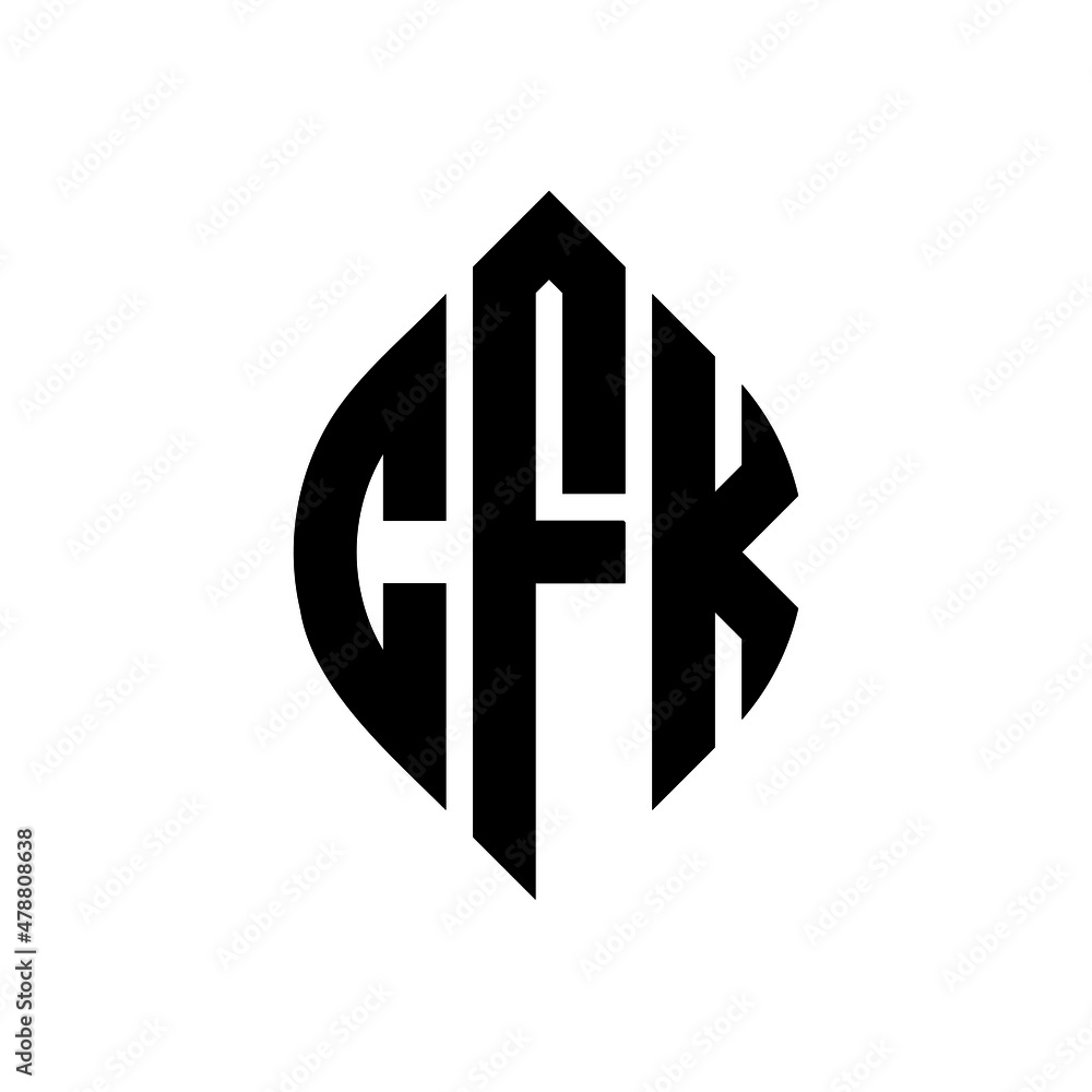 CFK circle letter logo design with circle and ellipse shape. CFK ...