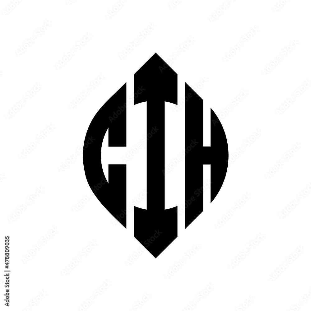 CIH circle letter logo design with circle and ellipse shape. CIH ...