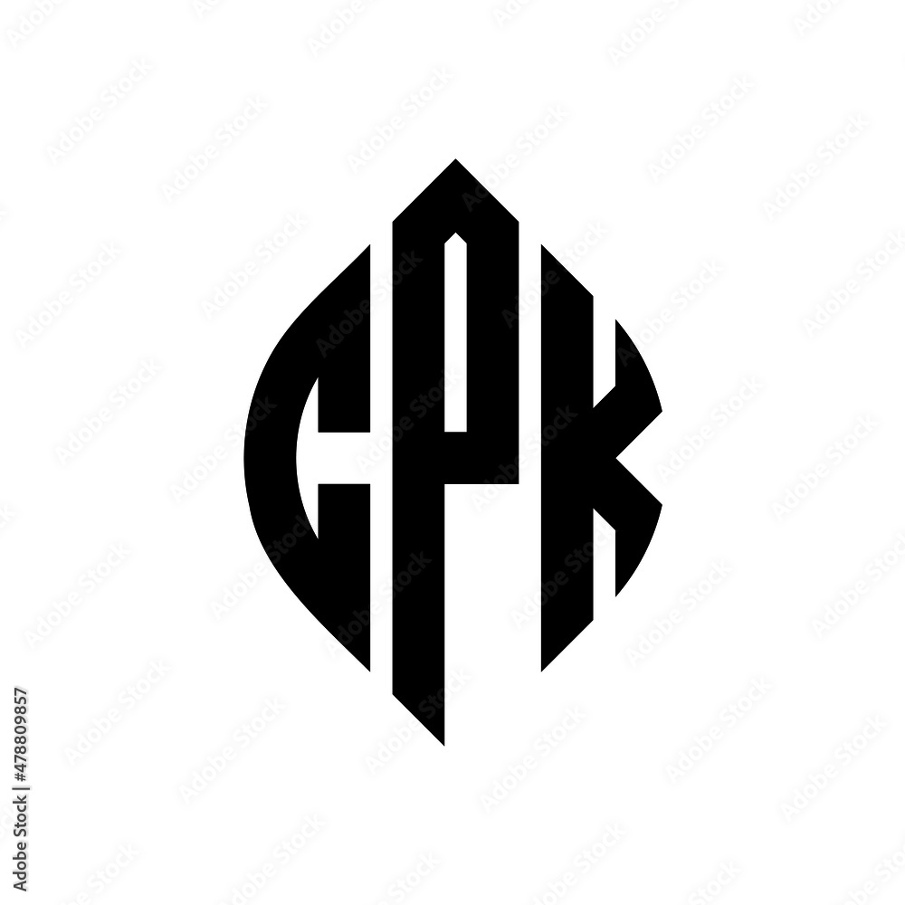 CPK circle letter logo design with circle and ellipse shape. CPK ...