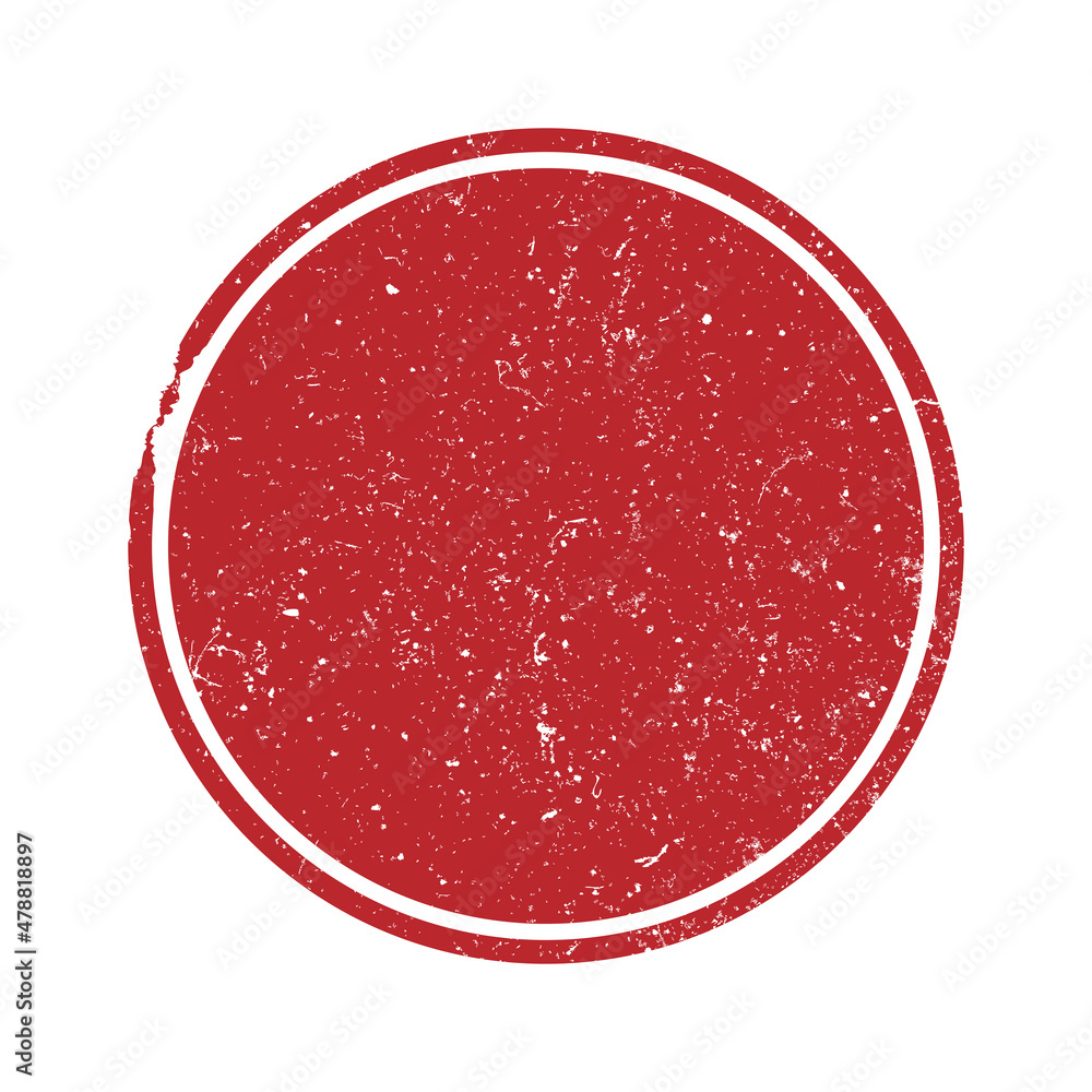 red round scratched rubber stamp, blank stamp with copy space, vector ...