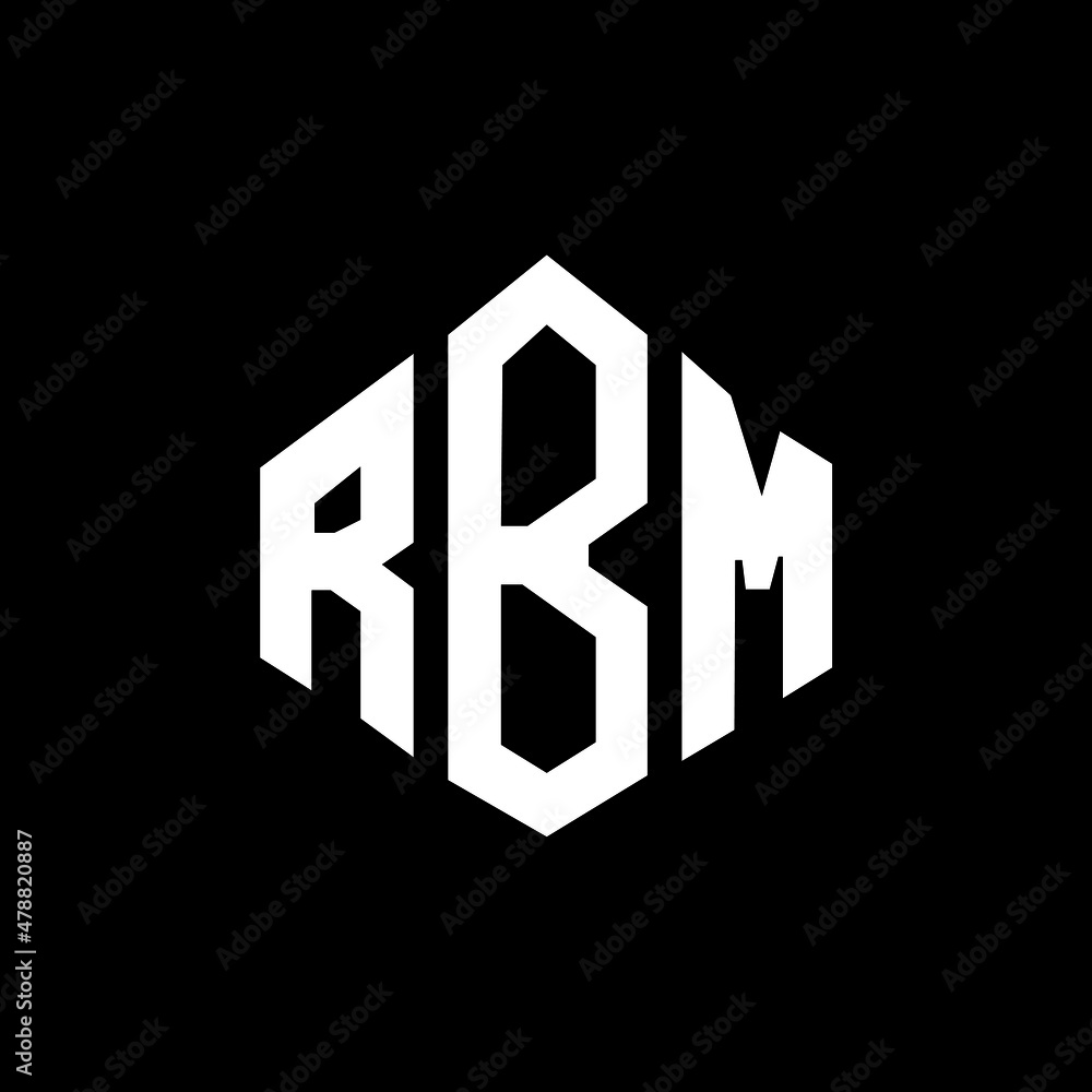 Vetor do Stock: RBM letter logo design with polygon shape. RBM polygon ...