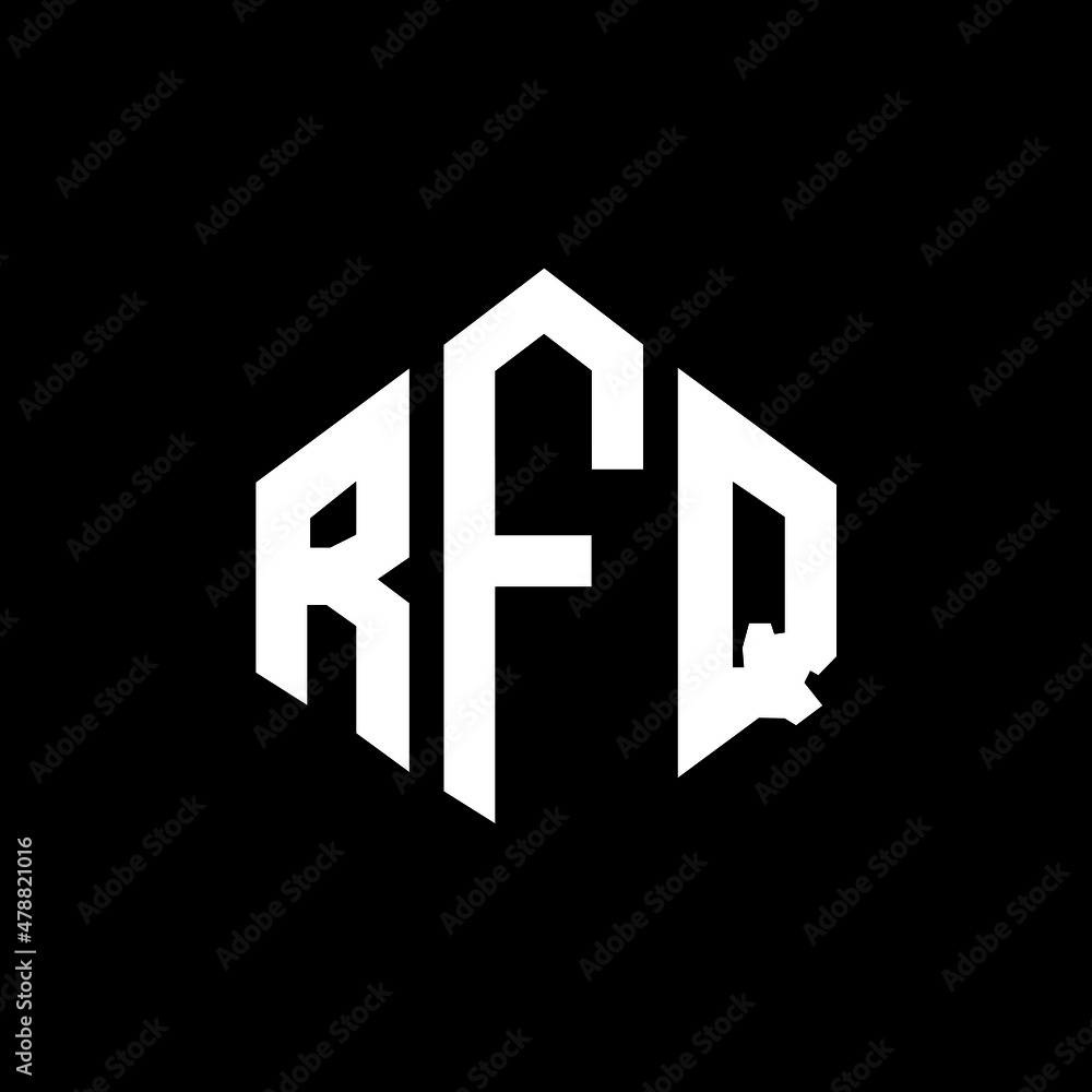 RFQ letter logo design with polygon shape. RFQ polygon and cube shape ...