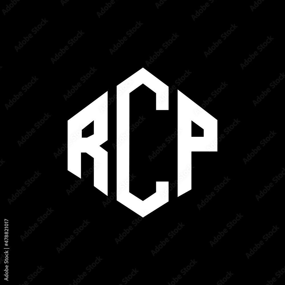 RCP letter logo design with polygon shape. RCP polygon and cube shape ...