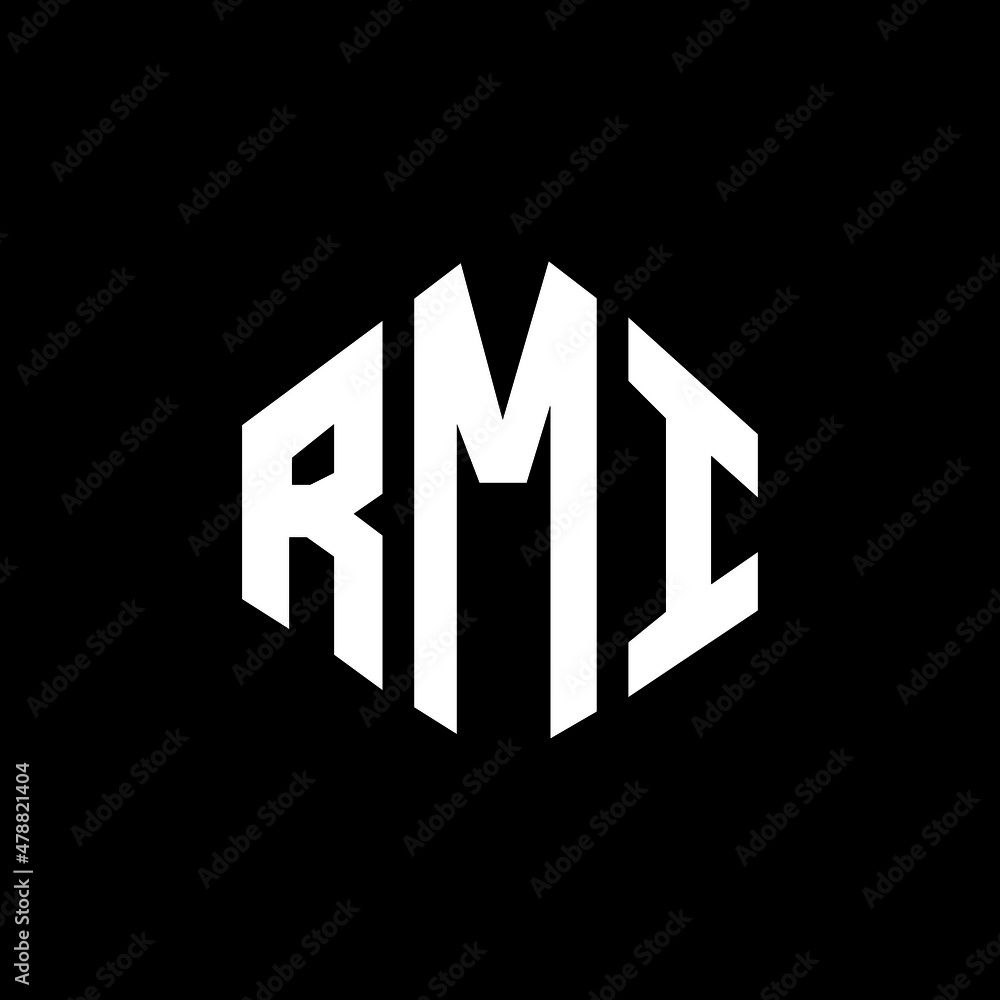 RMI letter logo design with polygon shape. RMI polygon and cube shape ...