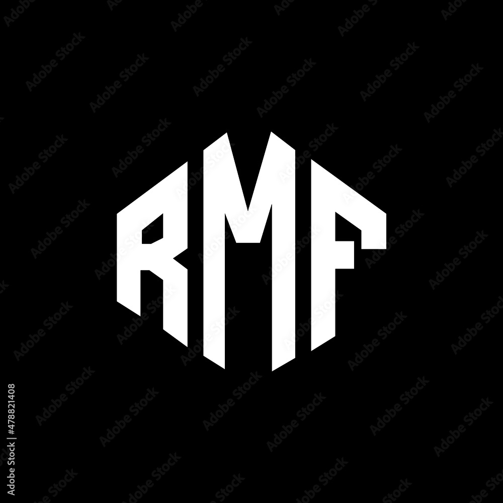 RMF letter logo design with polygon shape. RMF polygon and cube shape ...