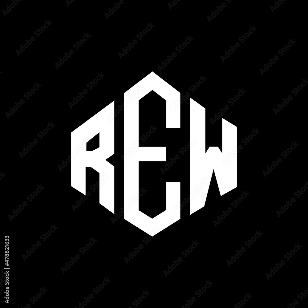 REW letter logo design with polygon shape. REW polygon and cube shape ...