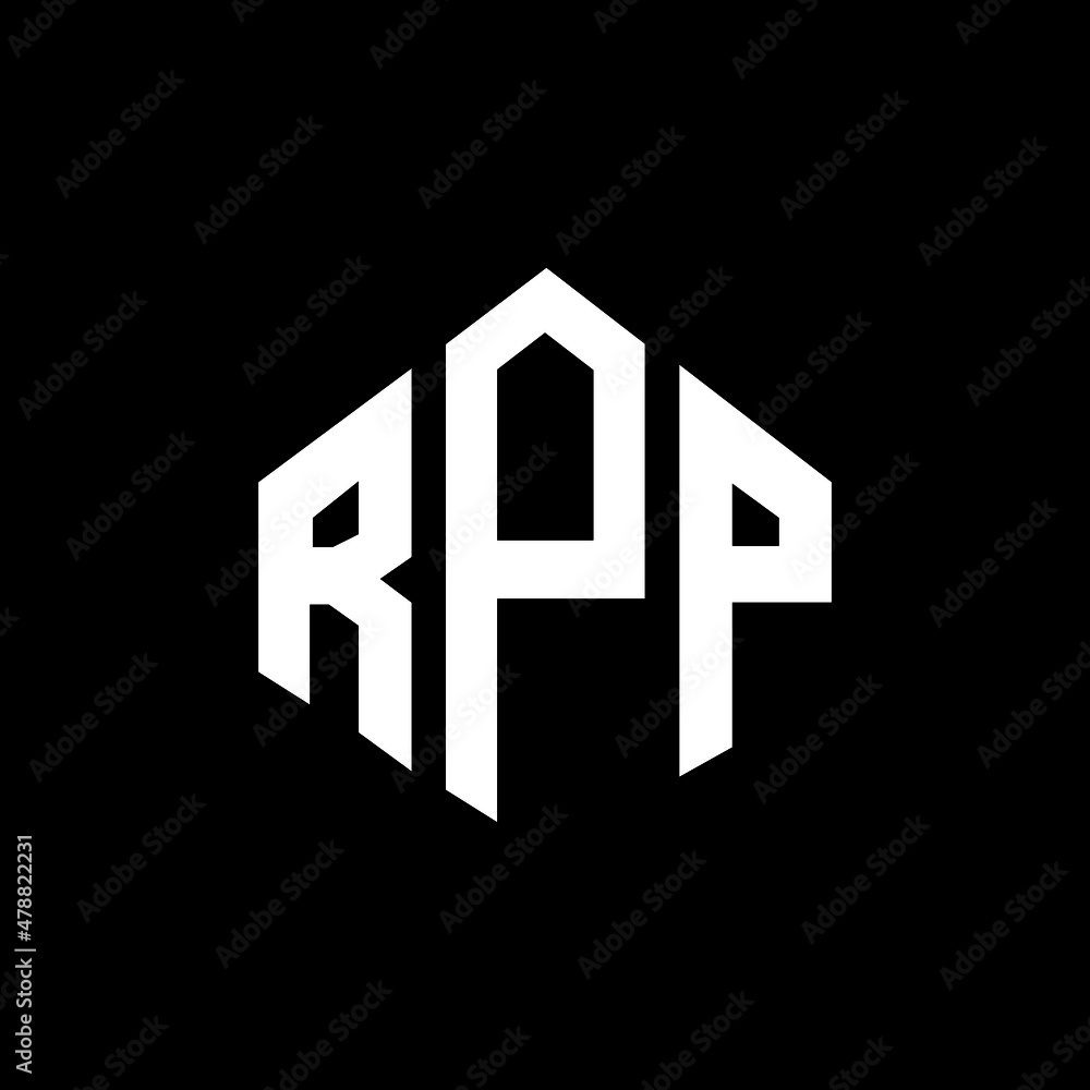 RPP letter logo design with polygon shape. RPP polygon and cube shape ...