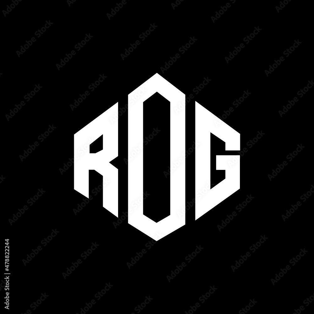 ROG letter logo design with polygon shape. ROG polygon and cube shape ...
