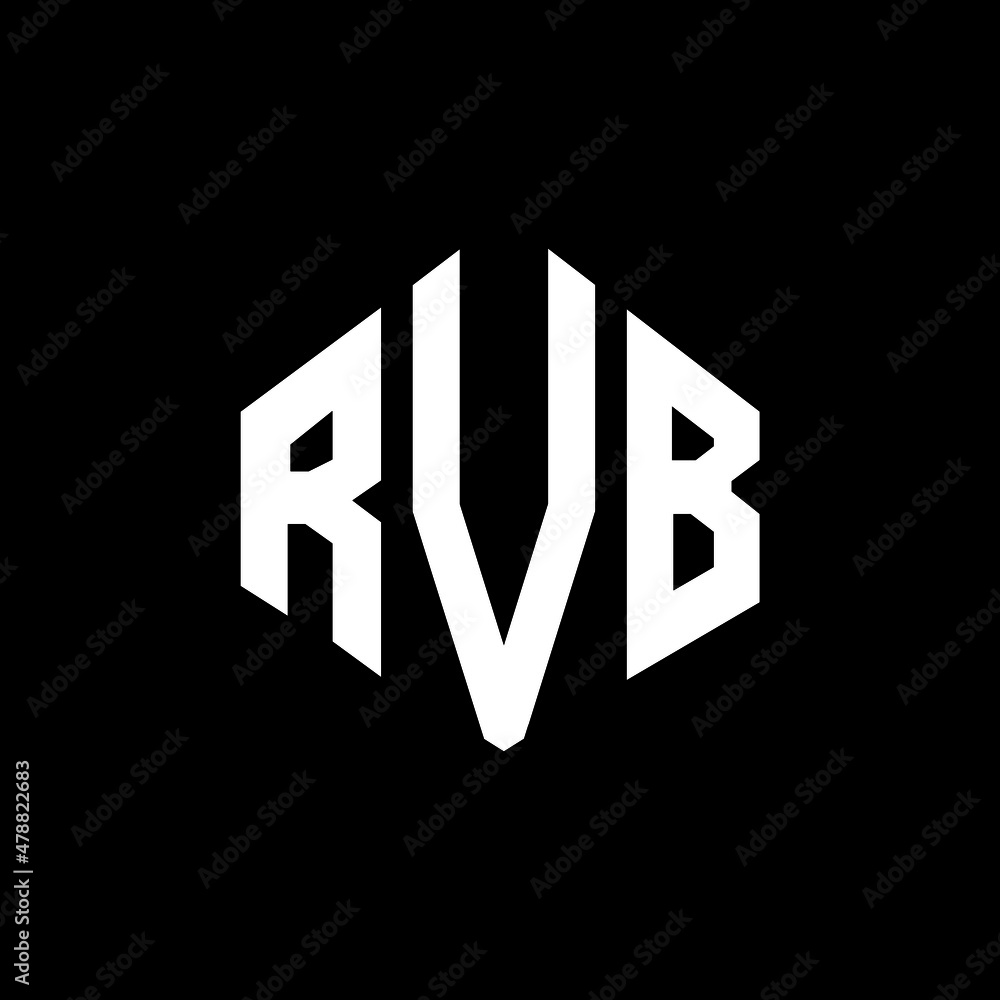 Vetor do Stock: RVB letter logo design with polygon shape. RVB polygon ...