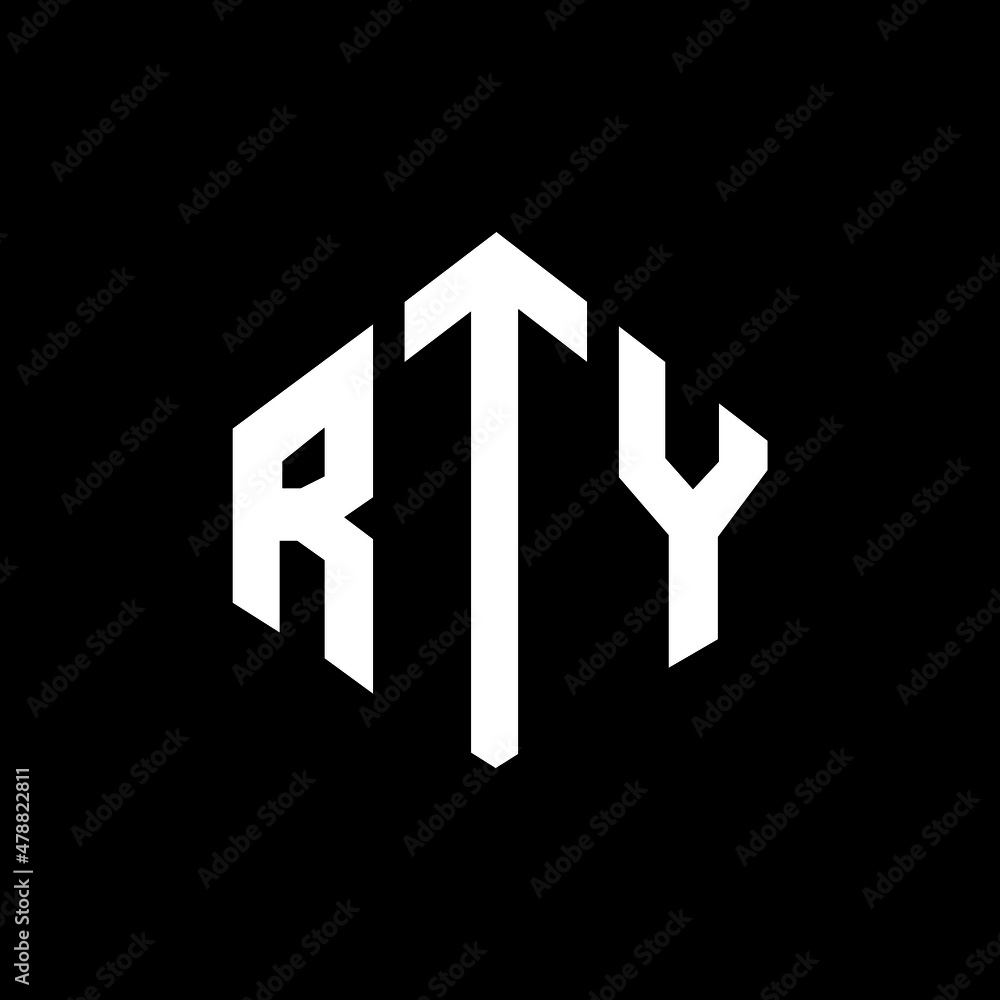 RTY letter logo design with polygon shape. RTY polygon and cube shape ...