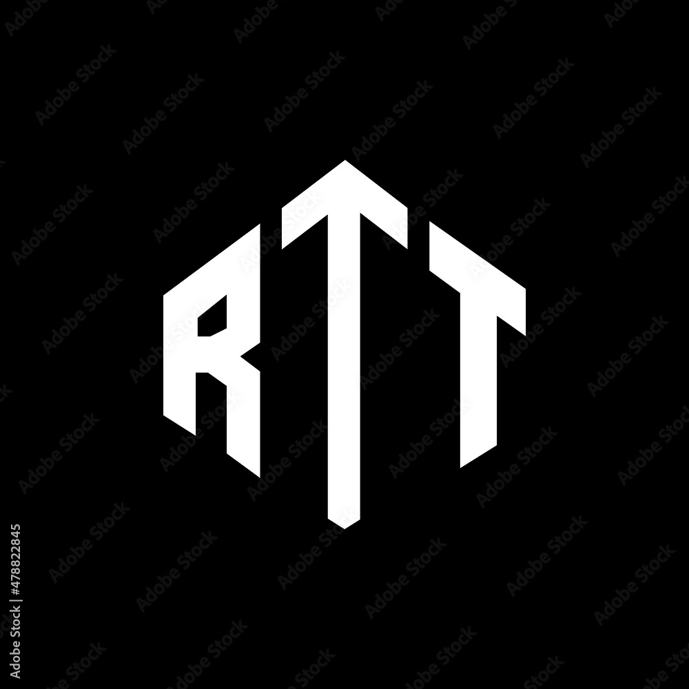 RTT letter logo design with polygon shape. RTT polygon and cube shape ...