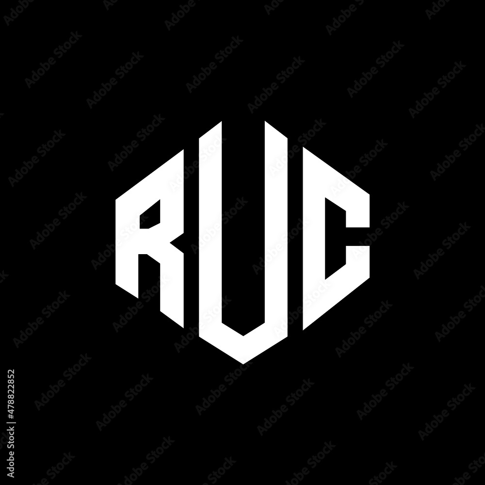 RUC letter logo design with polygon shape. RUC polygon and cube shape ...