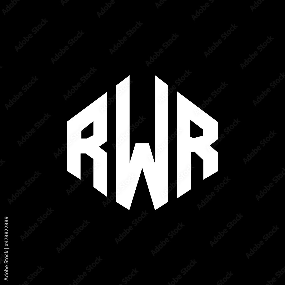 RWR letter logo design with polygon shape. RWR polygon and cube shape ...