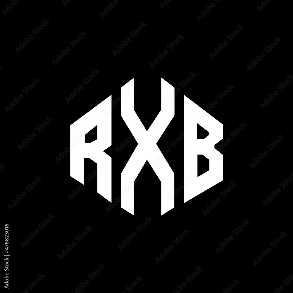 RXB letter logo design with polygon shape. RXB polygon and cube shape ...