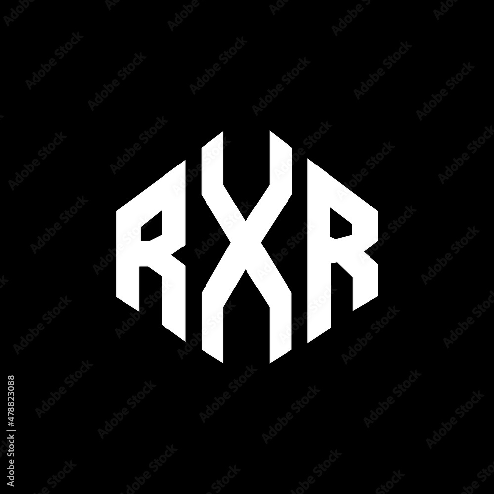 RXR letter logo design with polygon shape. RXR polygon and cube shape ...