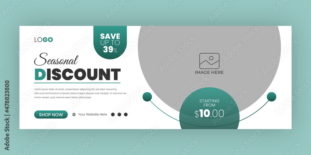 Flash sale facebook cover page timeline web ad banner template with ...