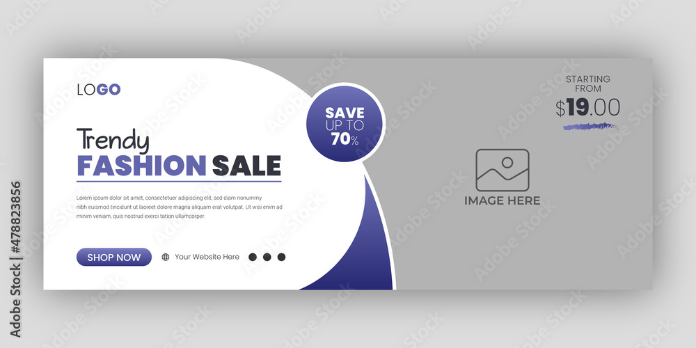 Flash sale facebook cover page timeline web ad banner template with ...