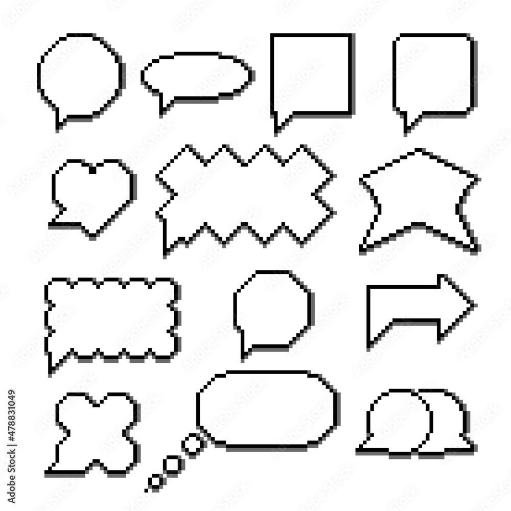 Pixel Art Speech Bubble Stock Vector | Adobe Stock