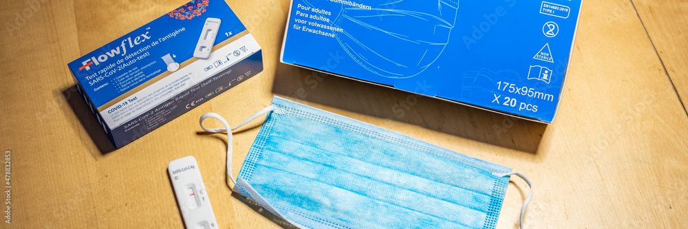 Flowflex autotest self diagnosis test box to detect Covid-19 and blue ...