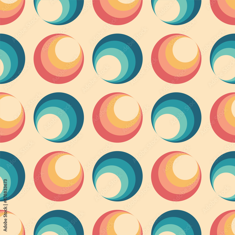Retro seamless wallpaper pattern background design Stock Vector | Adobe ...