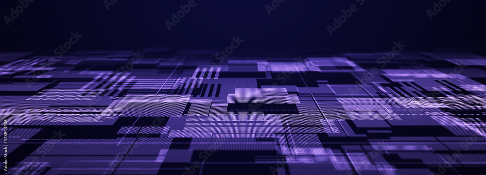 Abstract technology background. Computer matrix. Futuristic cyber blue ...