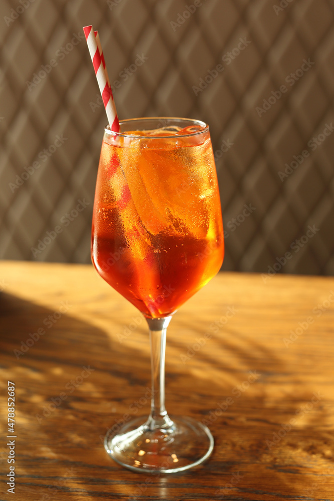 Aperol Spritz Italian drink based on Prosecco and Aperol. Stock Photo ...