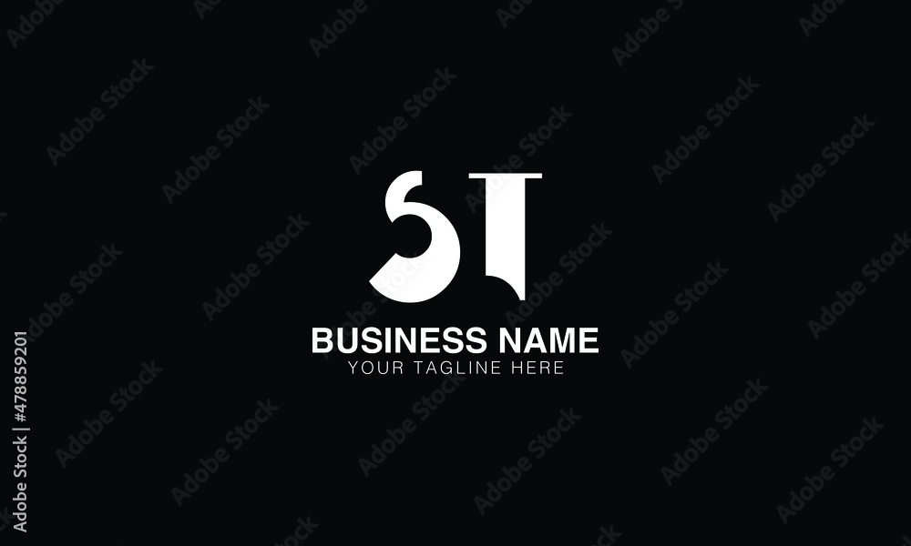 ST initials monogram letter text alphabet logo design Stock Vector ...