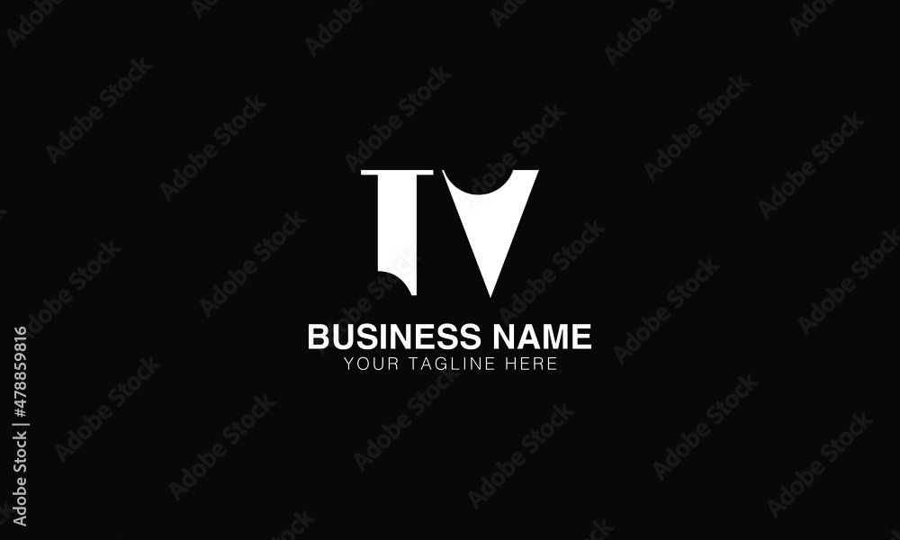 TV initials monogram letter text alphabet logo design Stock Vector ...