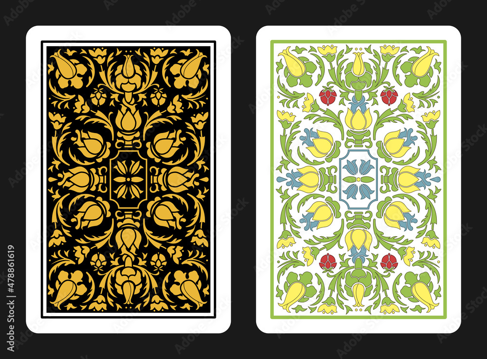 The reverse side of a playing card - back side reverse of playing cards ...