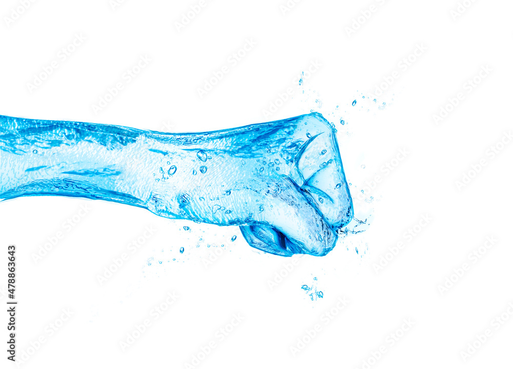 Fist hand made of water illustration concept image Stock Illustration ...
