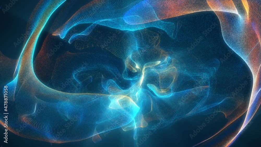 Animated neon sphere background. Space energy design. The movement of ...