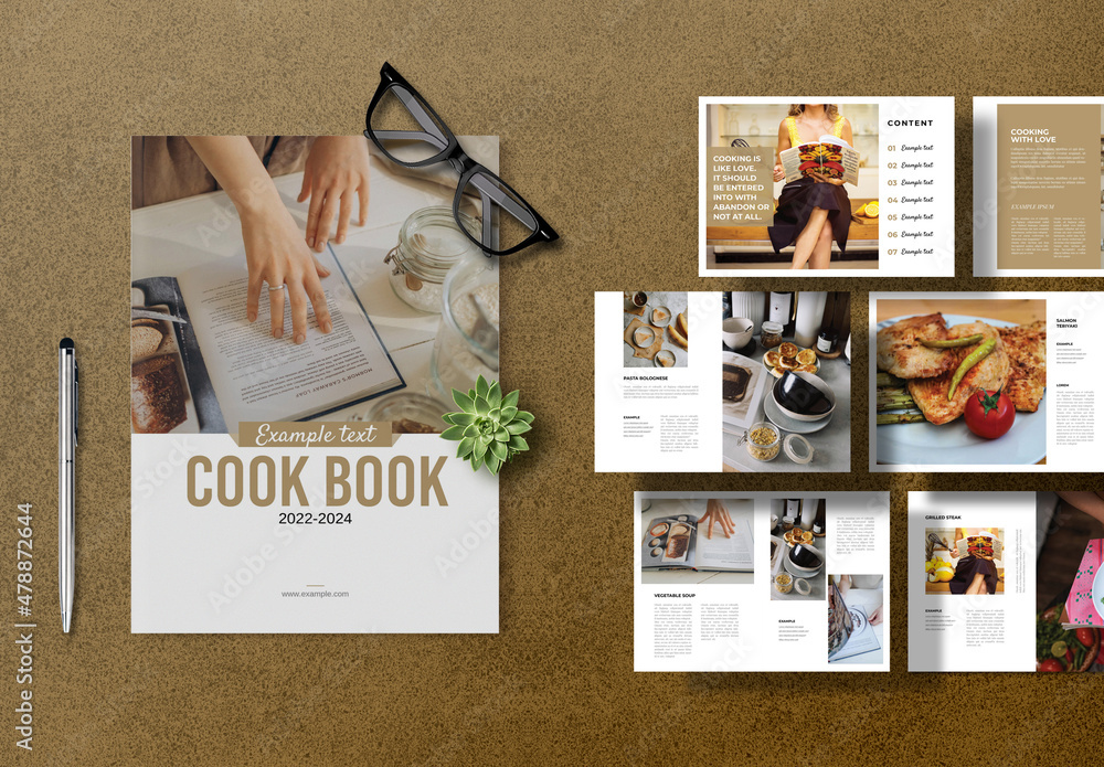 Cook Book Layout Stock Template | Adobe Stock