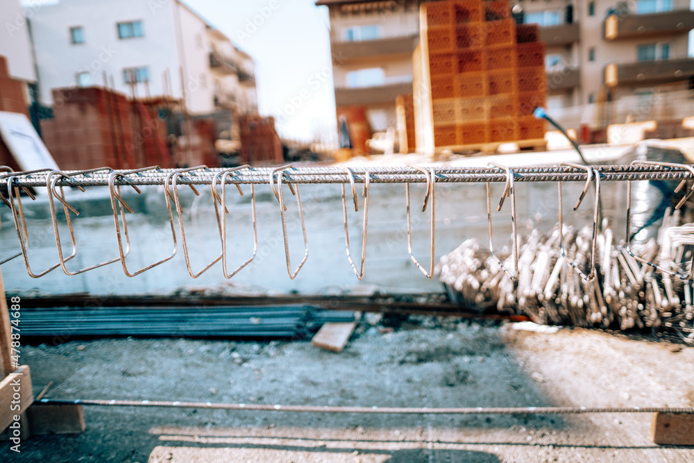 Poster rebar steel bars, reinforcement concrete bars with wire rod ...