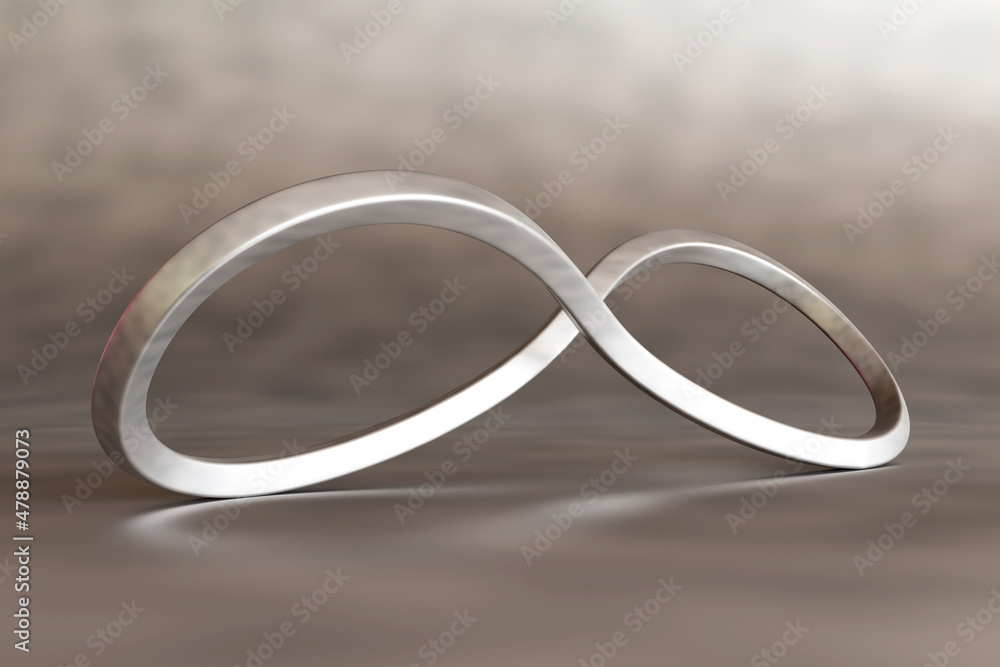Infinity symbol silver color. 3D render illustration Stock Illustration ...