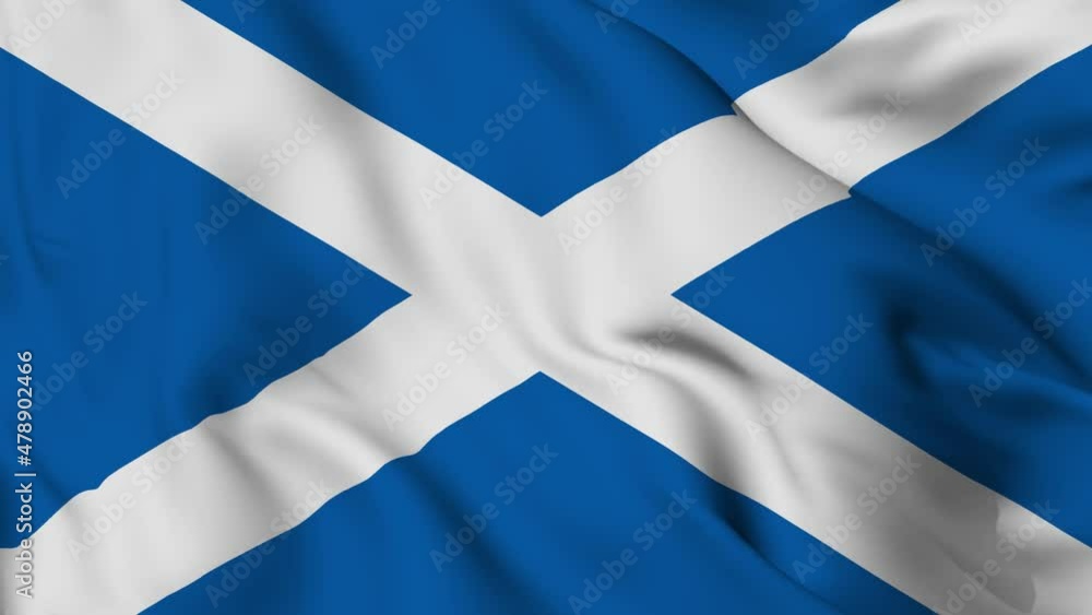 Scotland flag Motion Loop video waving in wind. Realistic Scottish Flag ...