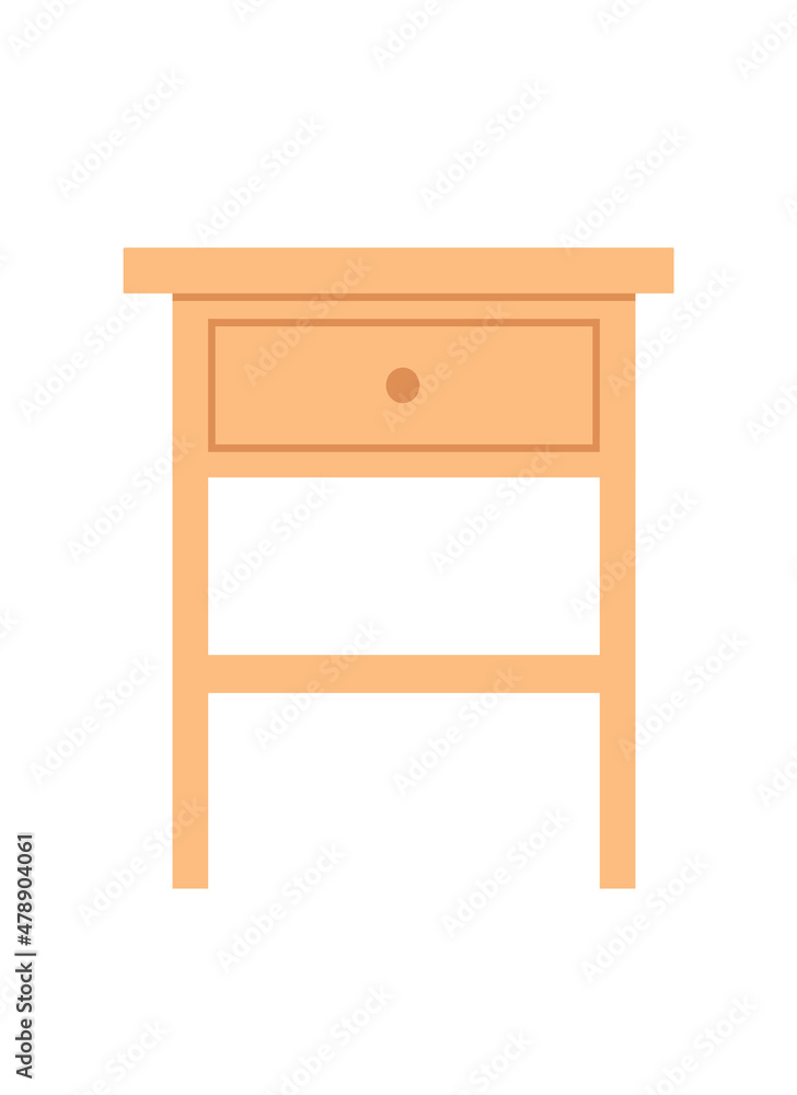 Living room furniture concept. Sticker with small brown bedside table ...