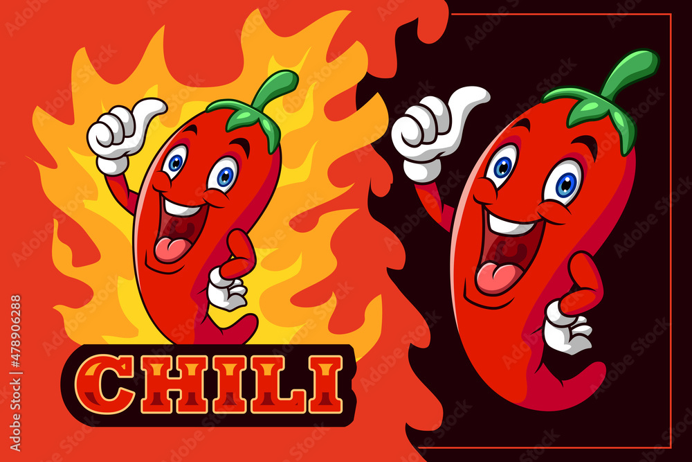 Cartoon chili pepper mascot giving thumbs up Stock Vector | Adobe Stock