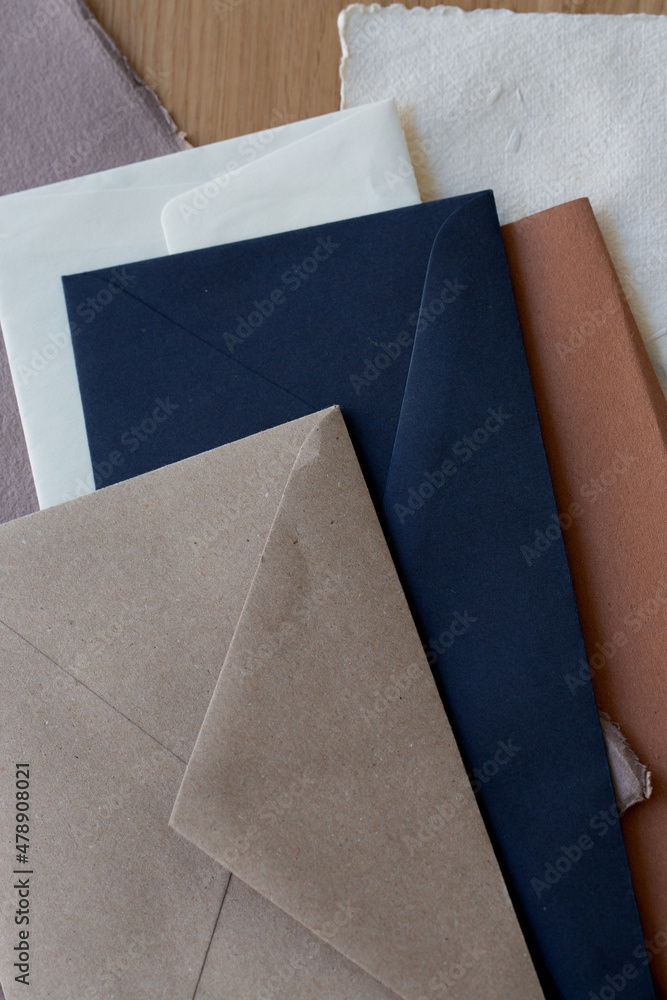 Paper envelopes of varietycolors Stock Photo | Adobe Stock