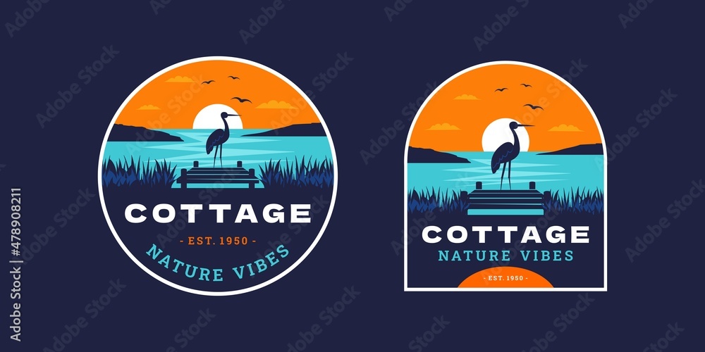 Emblem lake logo Stock Vector | Adobe Stock