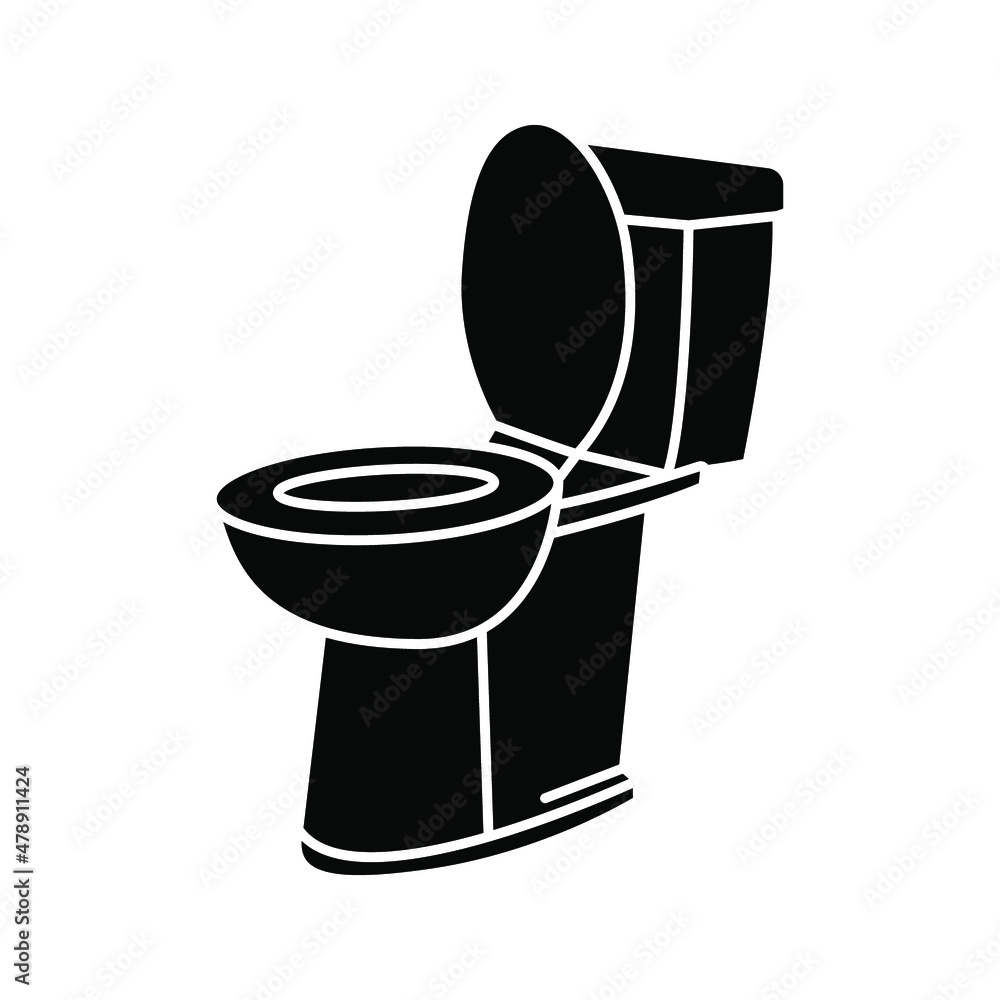 toilet sit icon. Toilet bowl cartoon drawing. vector illustration ...