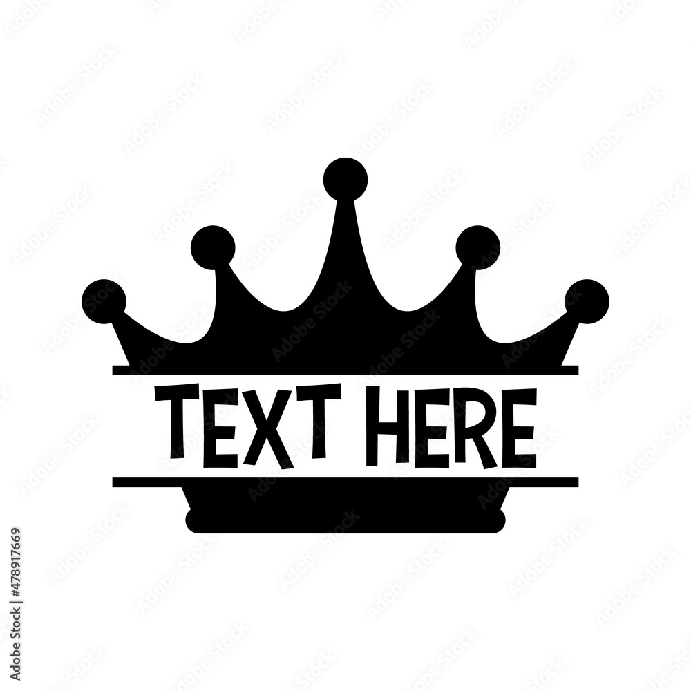 Vector Crown Name Frame on White Background Stock Vector | Adobe Stock