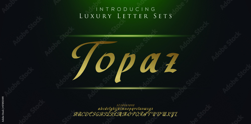TOPAZ calligraphy letter set. Luxury and script alphabets font design ...