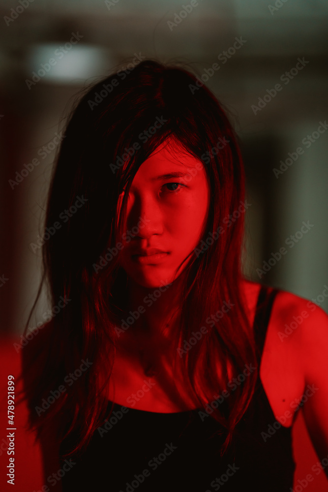 Faceless young female portrait Stock Photo | Adobe Stock