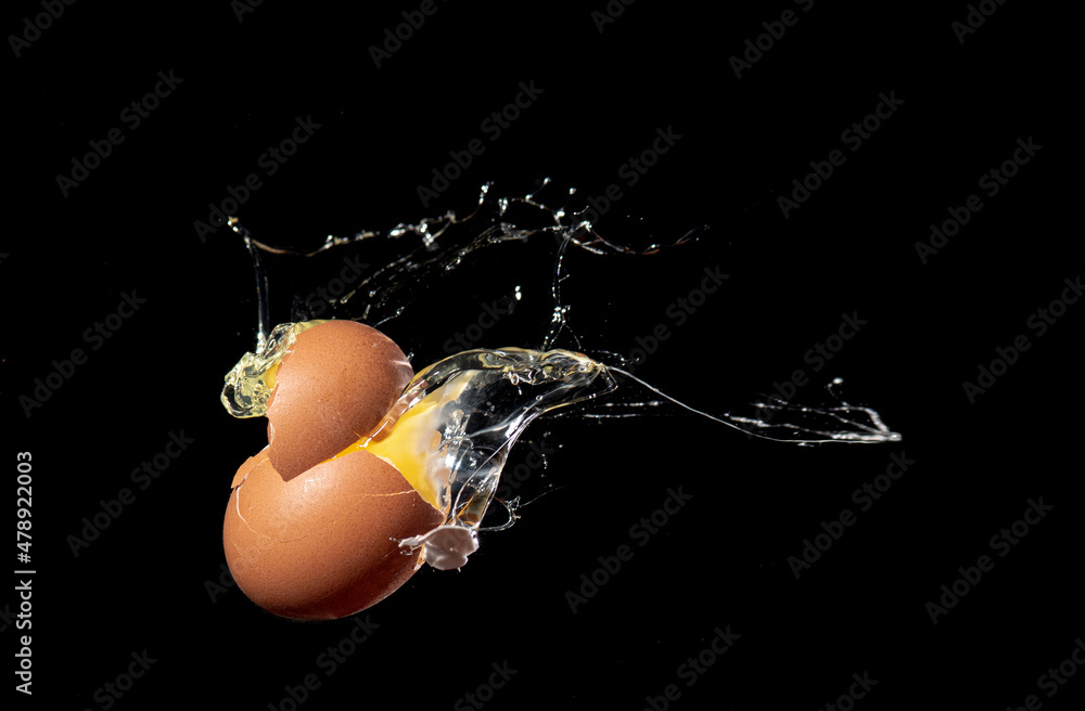explosion of egg,exploding of egg on black background Stock Photo ...