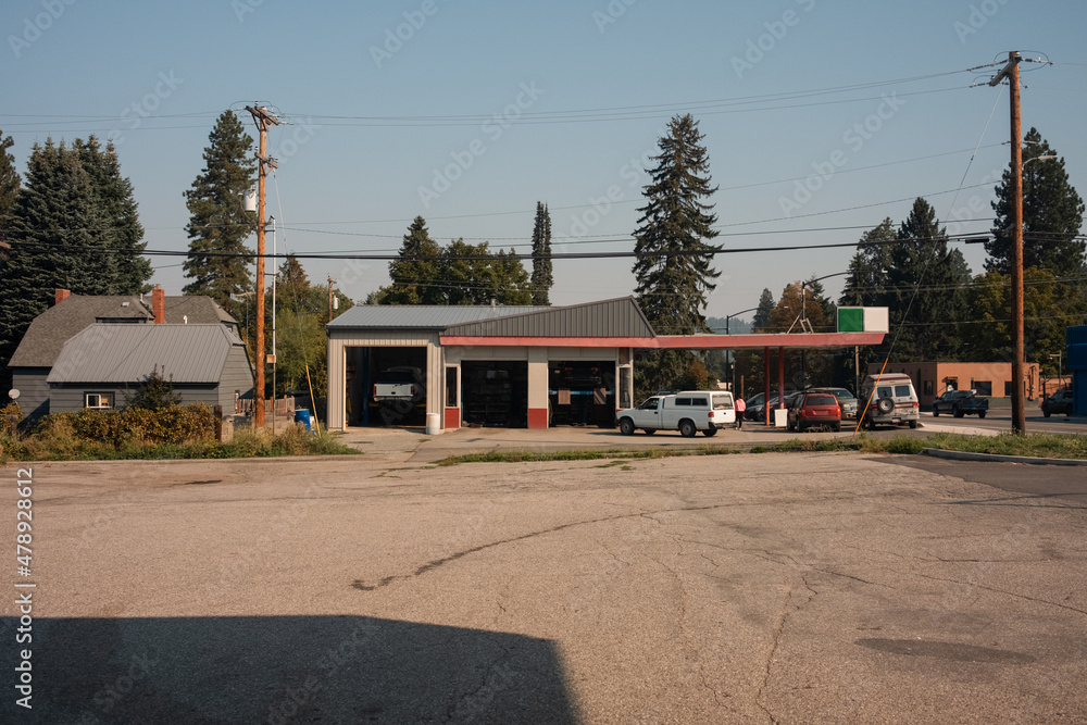 Small town service station Stock Photo | Adobe Stock
