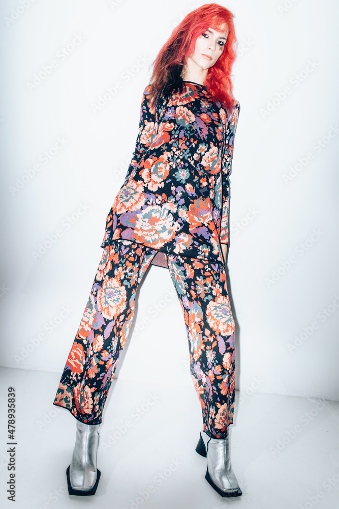 Transgender portrait full body white background Stock Photo | Adobe Stock