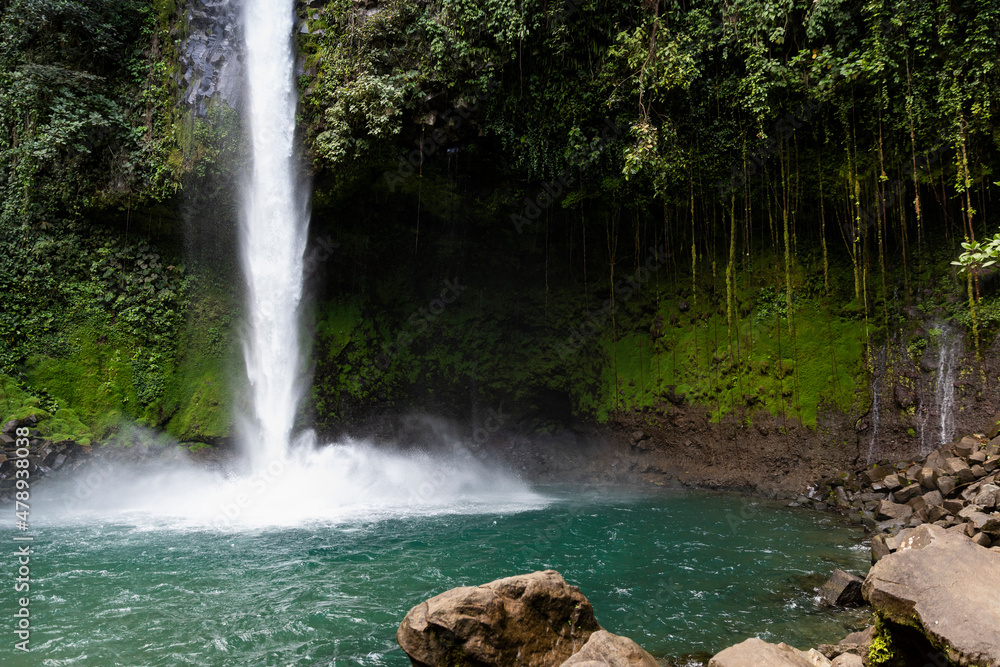 Waterfall Lake in Arenal Costa Rica in Rainy Season Stock Photo | Adobe ...