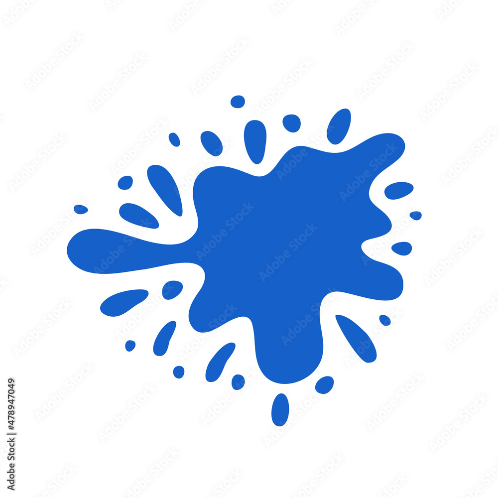 Blue paint drop and splash hand drawn for design Stock Vector | Adobe Stock