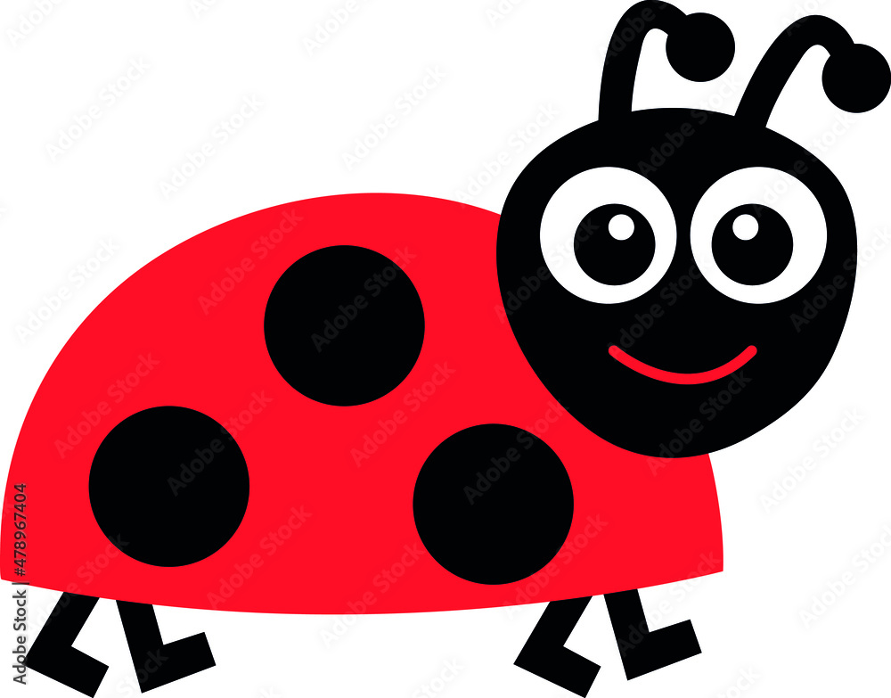 Cute Ladybug Vector illustration. Ladybug clip art or image. Stock ...