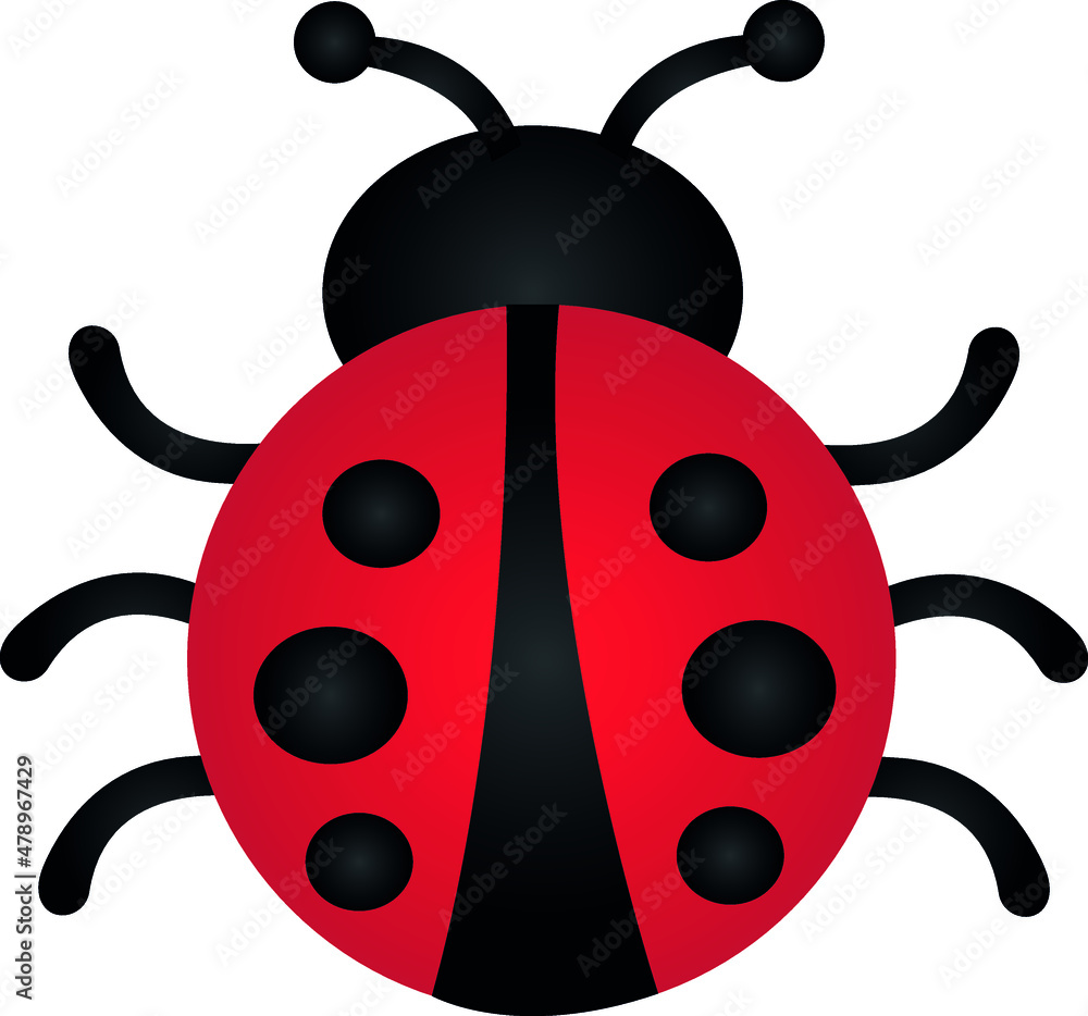 Cute Ladybug Vector illustration. Ladybug clip art or image. Stock ...